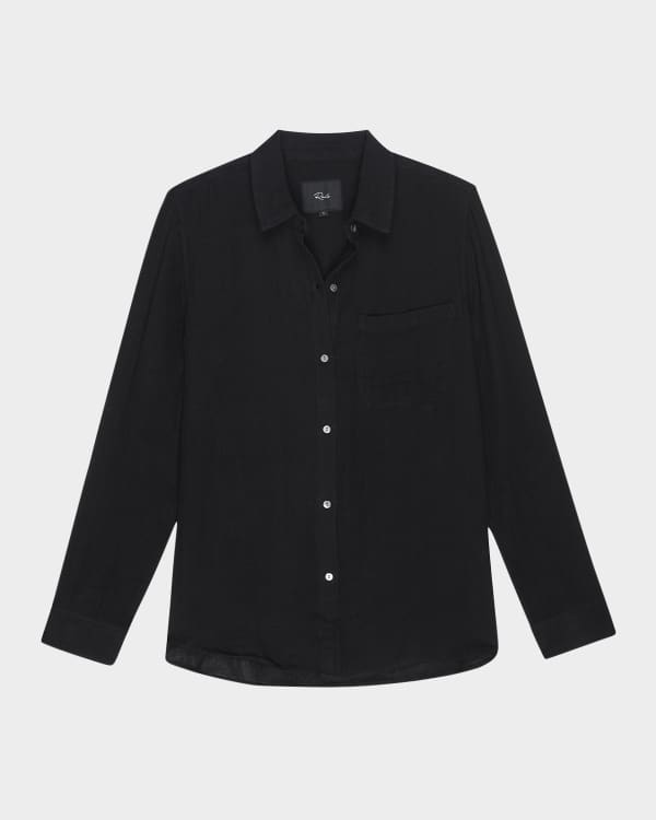 Rails Janae Shirred Button-Front Shirt | Neiman Marcus