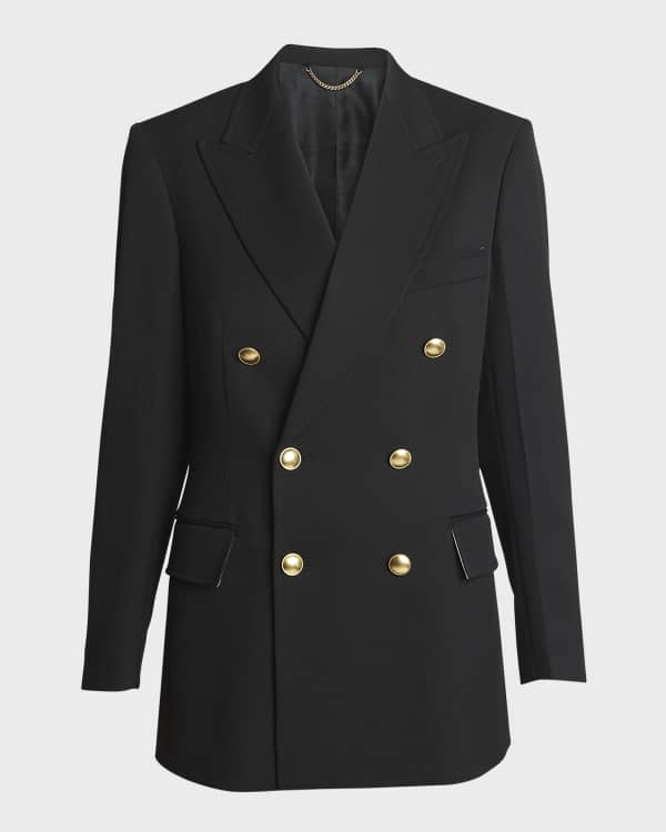 Gabriela Hearst Stephanie Brushed Silk Double-Breasted Blazer Jacket ...
