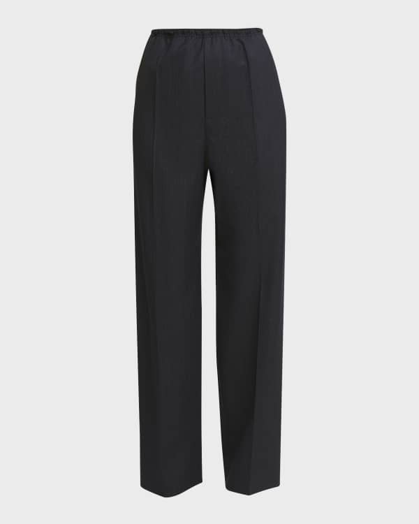 Brunello Cucinelli Pinstripe Panama Wool Straight-Leg Trousers | Neiman ...