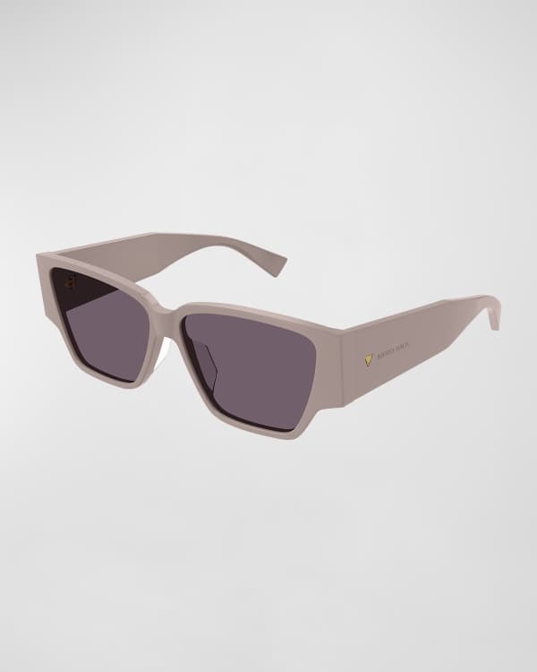 Bottega Veneta Raised Logo Acetate Cat-Eye Sunglasses | Neiman Marcus