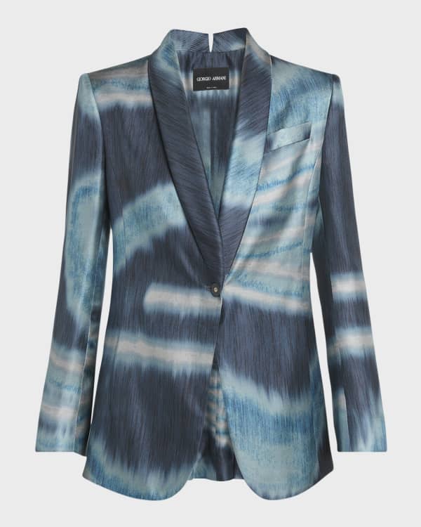Max Mara Edro Metallic Silk Blazer Jacket | Neiman Marcus