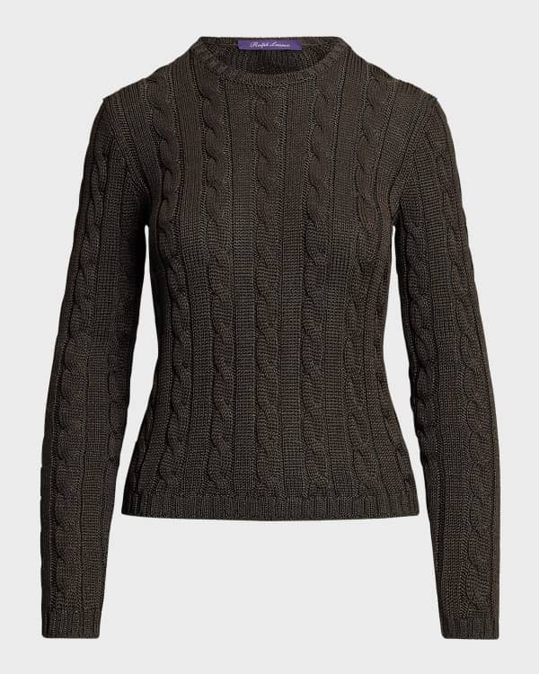 Ralph Lauren Collection Cable-Knit Silk Sweater | Neiman Marcus