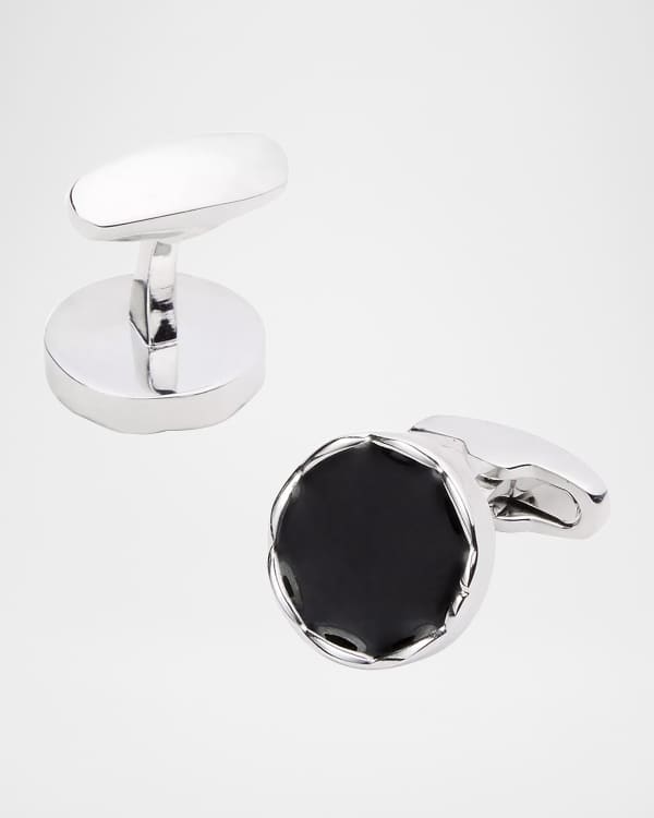Link Up Men's Round Enamel Pinwheel Cufflinks | Neiman Marcus