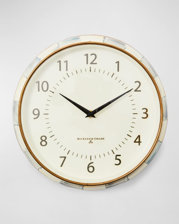 MacKenzie-Childs Courtly Check School Wall Clock | Neiman Marcus