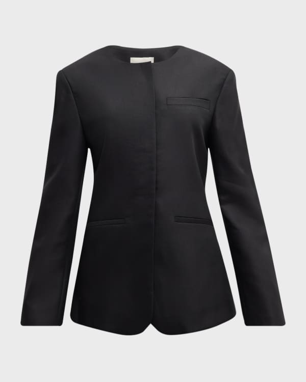 MM6 Maison Margiela Collarless Single-Breasted Jacket | Neiman Marcus
