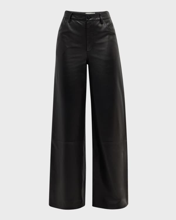 AMBUSH Wide-Leg Lace-Up Leather Pants | Neiman Marcus