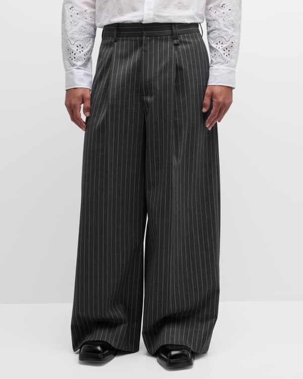 Simone Rocha Men's Wide-Leg Wool Pants | Neiman Marcus