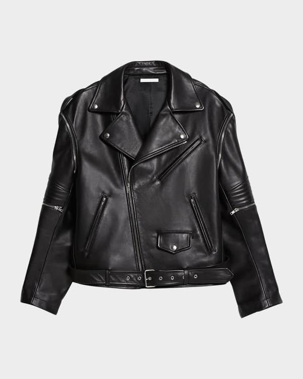 John Varvatos Men's Andrew Leather Trucker Jacket | Neiman Marcus