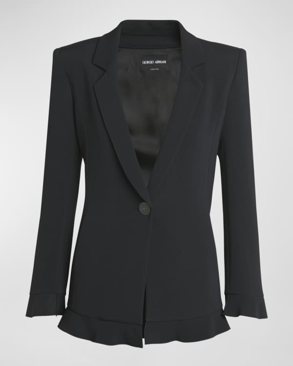 Giorgio Armani Stretch Wool-Cashmere Two-Button Jacket w Giorgio Armani Stretch Wool-Cashmere Two-Button Jacket w