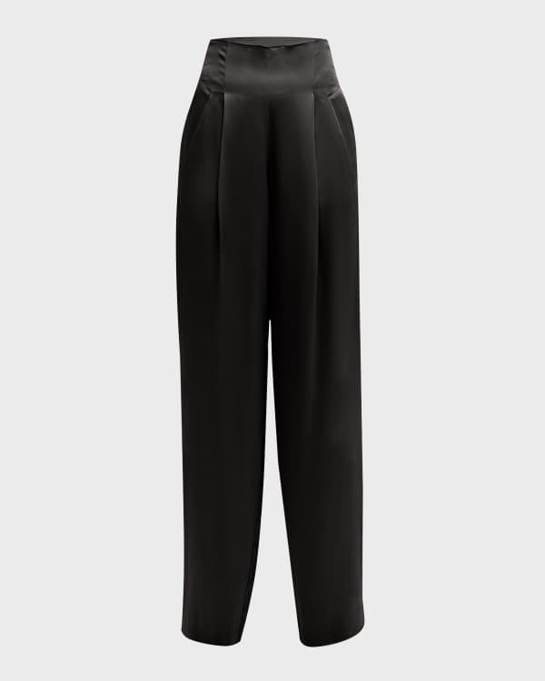 Co High-Rise Pleated Wide-Leg Sack Trousers | Neiman Marcus