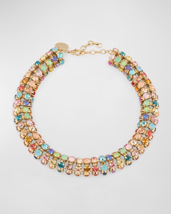 SWAROVSKI Stilla Gold-Tone Mix-Cut Multicolor Crystal Necklace | Neiman ...