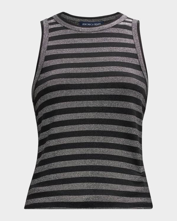 Majestic Filatures Stretch Linen Stripe Boatneck Tank Top | Neiman Marcus