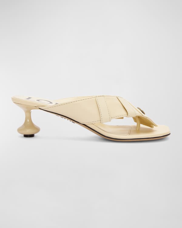 Loewe Ease Leather Kitten-Heel Slide Sandals | Neiman Marcus