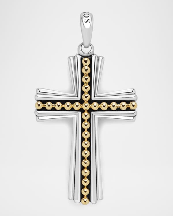 LAGOS Men's Sterling Silver and 18K Gold Anthem X Cross Pendant ...