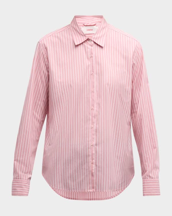 LMND Chiara Cotton Stripe Button-Front Shirt | Neiman Marcus