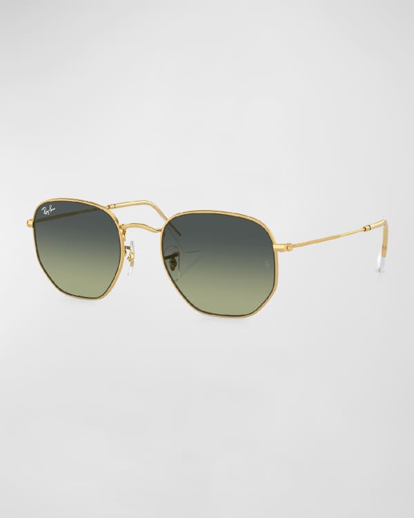 Ray-Ban Club Round Mirrored Metal Double-Bridge Sunglasses | Neiman Marcus