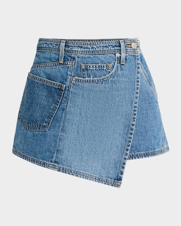 Alice + Olivia Joss High-Rise Quilted Embellished Denim Mini Skirt ...