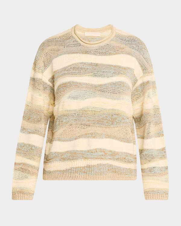 Onia Macro Waffle Striped Sweater | Neiman Marcus
