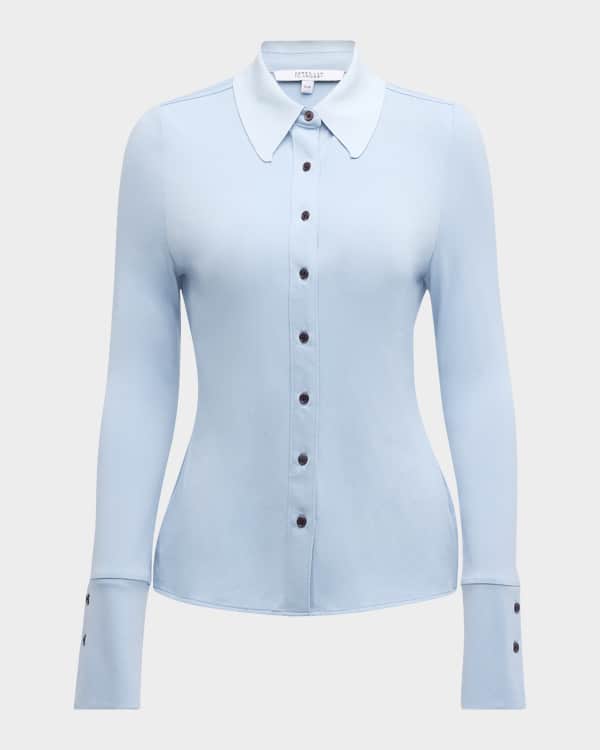 Cinq A Sept Tianna Crystal Ivy Embellished Button Front Shirt Top