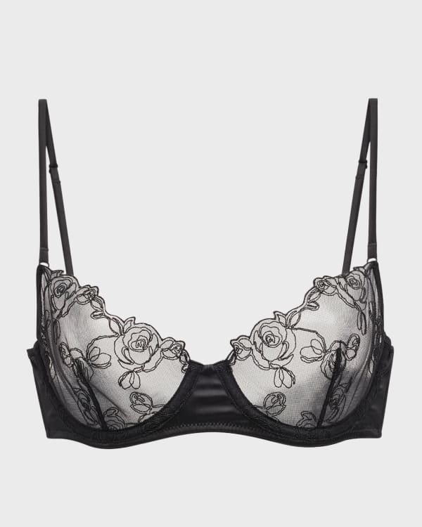Lise Charmel Floral-Embroidered Two-Part Demi Bra | Neiman Marcus