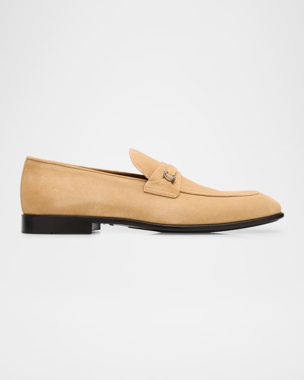 Manolo Blahnik Men's Plymouth Suede Penny Loafers | Neiman Marcus
