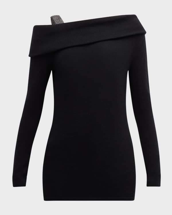 Lafayette 148 New York Cold-Shoulder Short-Sleeve Top | Neiman Marcus