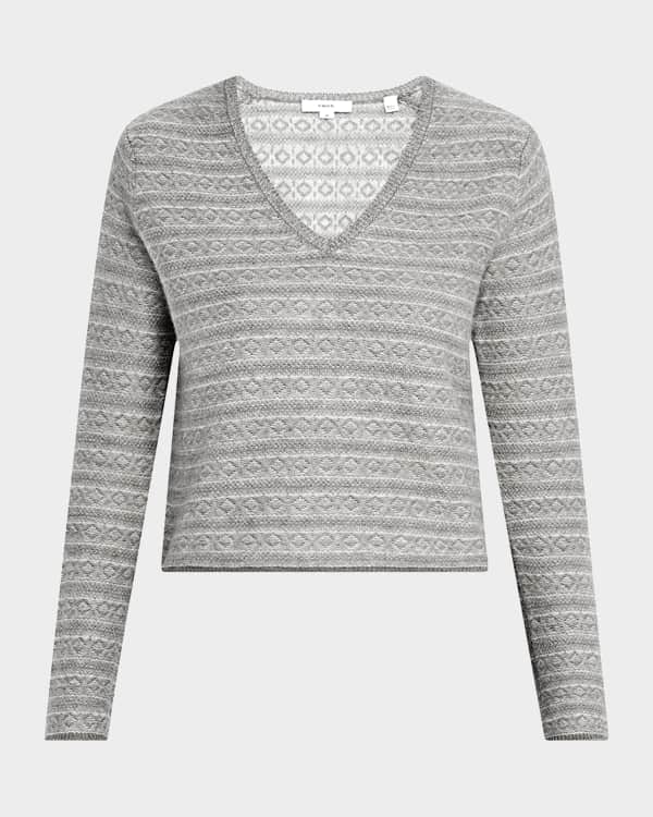 Vince V-Neck Cable-Knit Sweater | Neiman Marcus