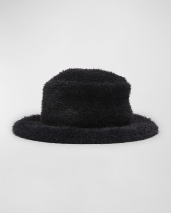 Saint Laurent Canvas Bucket Hat With a YSL Leather Band Saint Laurent Canvas Bucket Hat With a YSL Leather Band