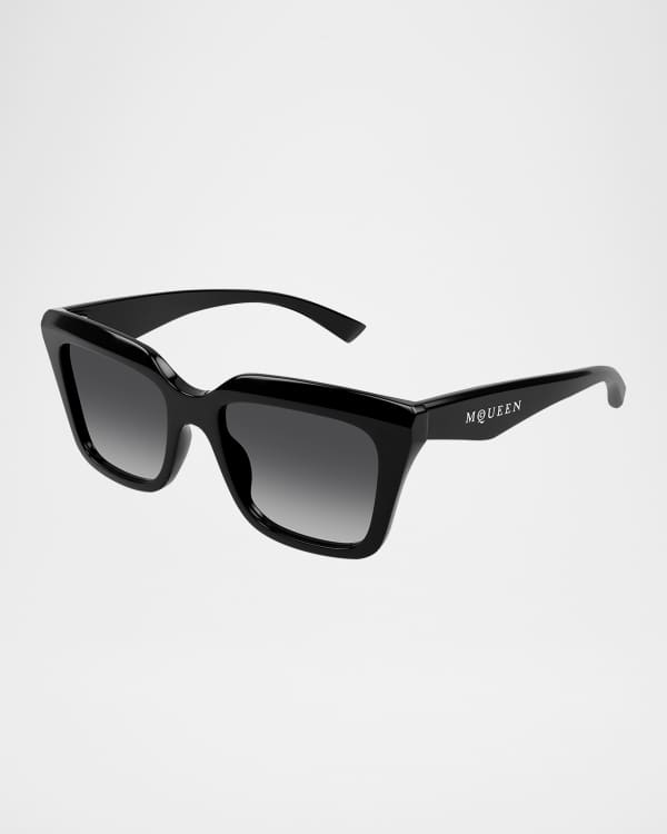 Bottega Veneta Raised Logo Acetate Cat-Eye Sunglasses | Neiman Marcus