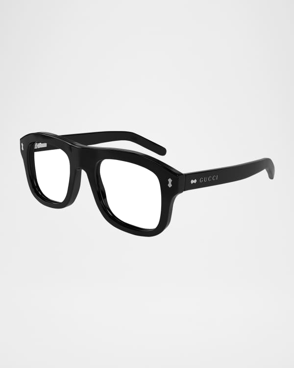 Gucci Men's Acetate Rectangle Optical Glasses | Neiman Marcus