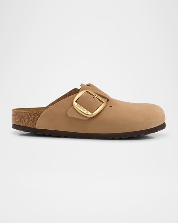 BIRKENSTOCK Boston Suede Braid Buckle Clogs | Neiman Marcus