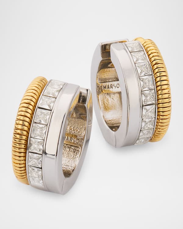 DEMARSON Mini Astra Two-Tone Hoop Earrings | Neiman Marcus