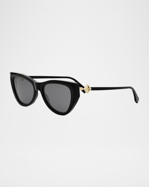 Fendi O'Lock Monochrome Acetate Cat-Eye Sunglasses | Neiman Marcus