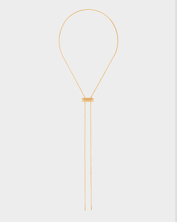 Nouvel Heritage 18K Semi Pave Latch Pendant on MM Chain Necklace ...