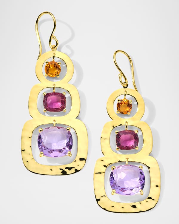 Ippolita 18K Rock Candy Large 3-Stone Drop Earrings in Summer Rainbow 2 ...