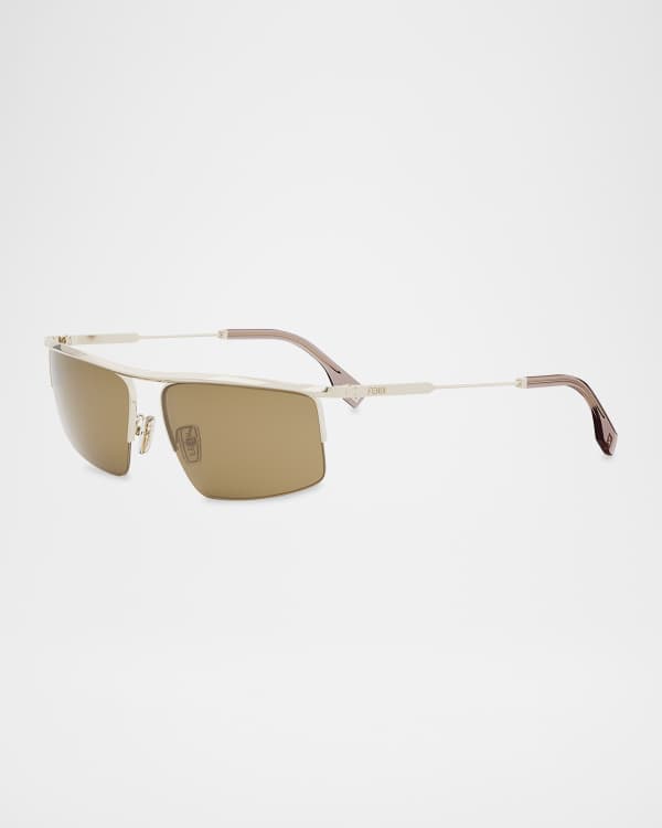 Fendi Men's Raised Logo Rectangle Sunglasses | Neiman Marcus
