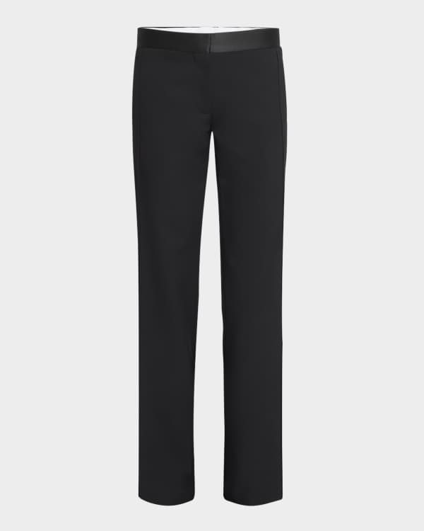 Plan C Mid-Rise Double-Pleated Straight-Leg Trousers | Neiman Marcus