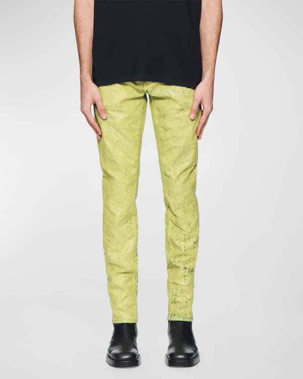PURPLE Men's Oil-Coated Skinny Jeans | Neiman Marcus