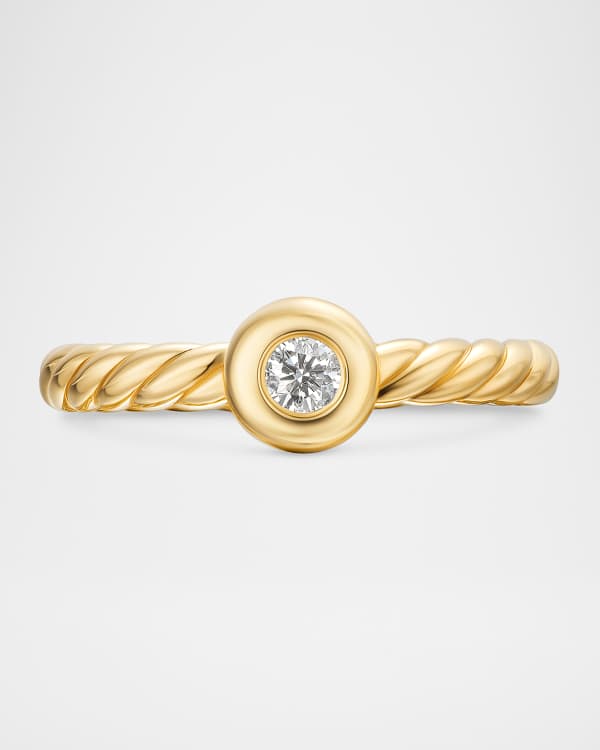 David Yurman Modern Cable Open Ring in 18K Gold with Diamonds, 2.8mm ...