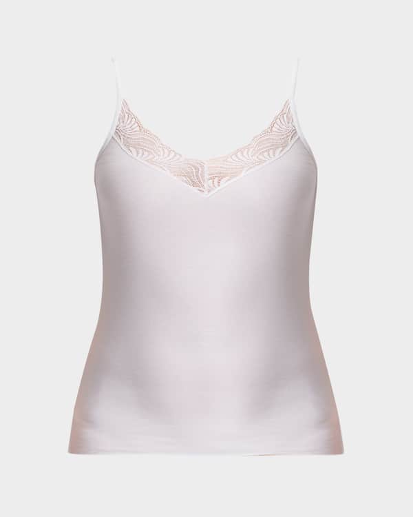 Hanro Delight Lace-Trim Tank Top | Neiman Marcus
