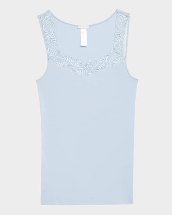 Hanro Delight Lace-Trim Tank Top | Neiman Marcus