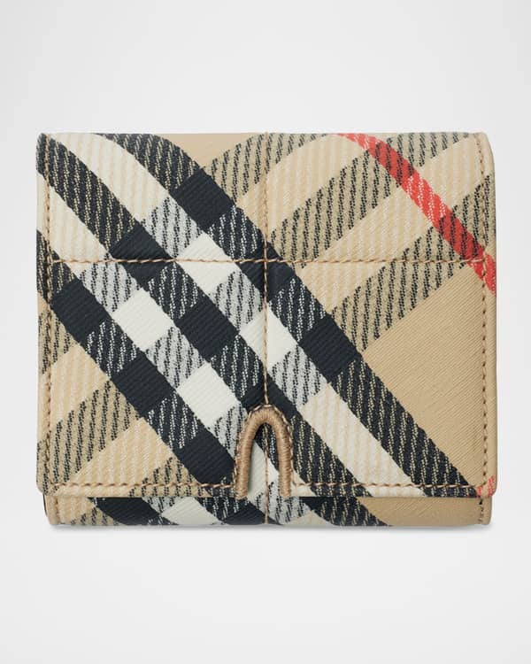 Burberry Lancaster Check Trifold Wallet | Neiman Marcus