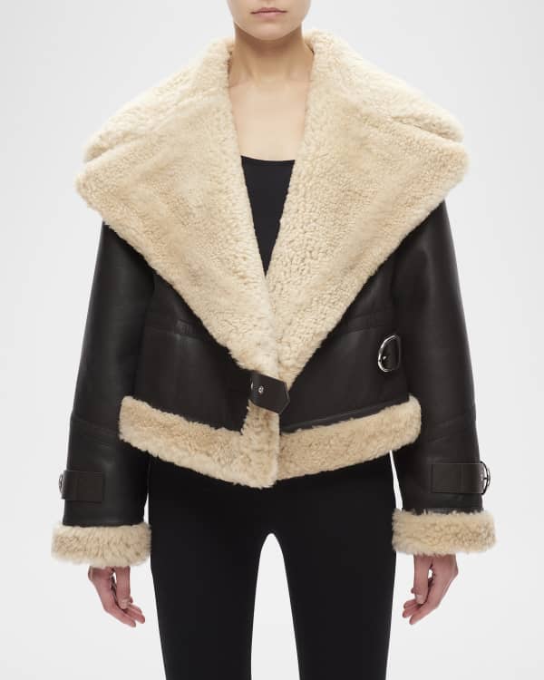 Moose Knuckles Golden Prairie Shearling Moto Jacket | Neiman Marcus