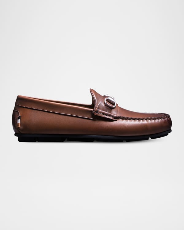 Donald Pliner Men's Darcy Leather & Mesh Drivers | Neiman Marcus