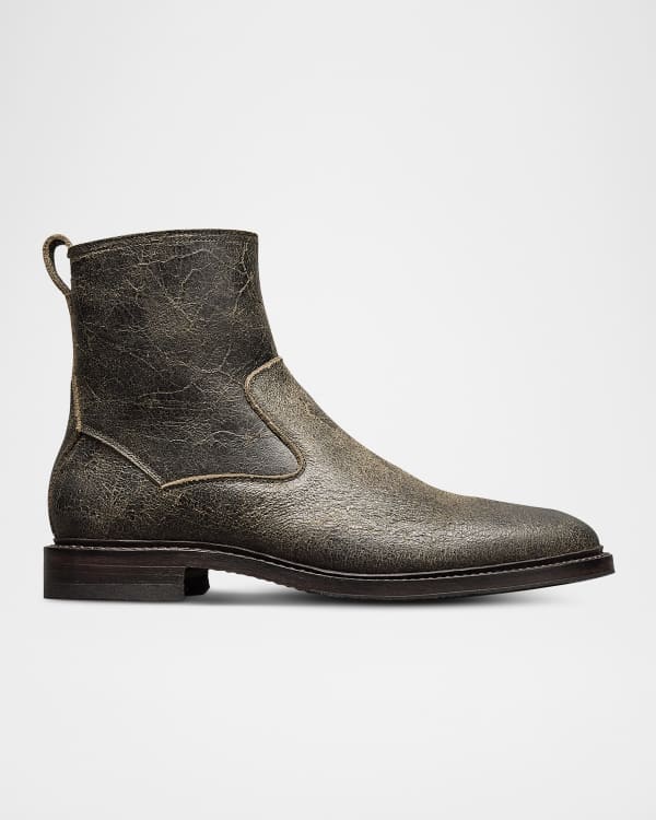Allen Edmonds Men's Dain Leather and Suede Lace-Up Boots | Neiman Marcus
