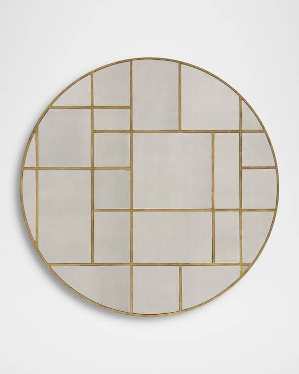 Surya Aranya 40" Round Wall Mirror, Silver | Neiman Marcus