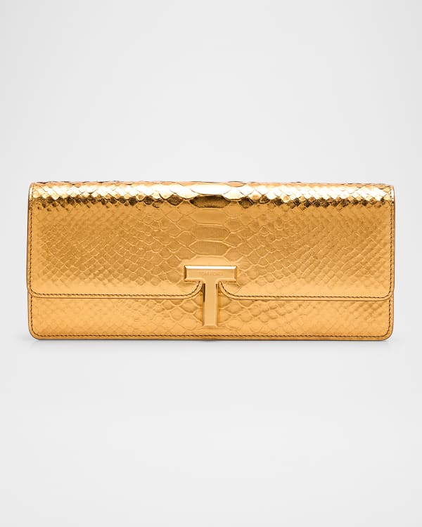 TOM FORD Ava Laminated Python Clutch Bag | Neiman Marcus
