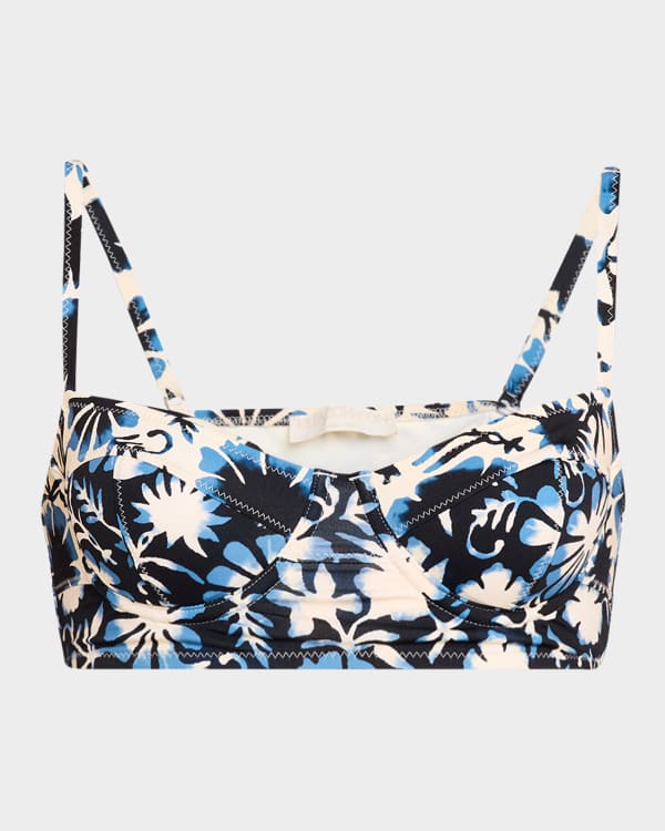 Ulla Johnson Cactus Flower Palma Bandeau Bikini Top | Neiman Marcus