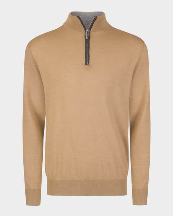 ZEGNA Men's Cashmere Quarter-Zip Sweater | Neiman Marcus