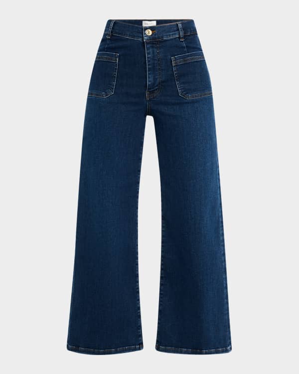 FRAME Braided Wide Crop Jeans | Neiman Marcus